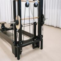 China Solid Wood Pilates Reformer with Spiral Half Trapeze Tower 304 Stainless Steel Custom Frame Color Leather Logo for sale