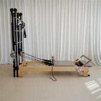 China Maple Wood Pilates Reformer with Half Trapeze Tower Commercial Studio Full Track Yoga Training Equipment 304 Stainless Steel for sale