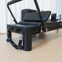 China Commercial Black Aluminium Pilates Reformer Full Sliding Track Core Training Bed With Box & Footrest for sale