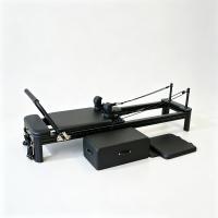 China Black Matte Aluminum Full Track Pilates Reformer with Full Accessories Professional Studio Core Bed for sale