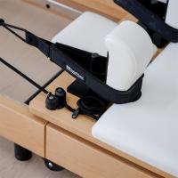 China Foldable Wooden Pilates Reformer Easy Move Home Pilates Machine With Wheels For Small Space Training for sale