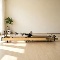 China Foldable Plywood Pilates Reformer Machine 237x61x28cm for Home Gym Yoga Fitness Bodybuilding CE Certified for sale