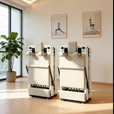 China Folding Wooden Oak Pilates Reformer Machine 237x61x28cm Home Studio Core Bed for sale