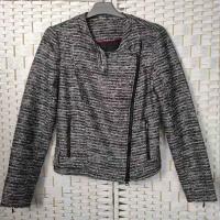 China Melange Womens Tweed Blazer Jacket With Round Neckline Customization Acceptable for sale