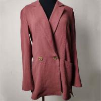 China Double - Breasted Casual Cotton Blazer Womens Casual Office Blazer for sale