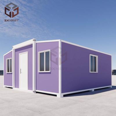 China Customized Folding Expandable Container House with Terrace for sale