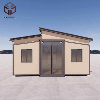 China Double Wing Foldable 20ft Container box House With Sandwich Panel Roof for sale