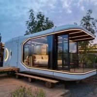 China Space Capsule House with Electric Curtain and Class B Fireproof Material for sale