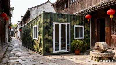China 18mm Fireproof Cement Fiber Floor Foldable 20ft Container with 37 Square Meters Floor Area and Galvanized Frame for sale