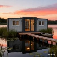 China Collapsible Container House with Roof Manual Locking Mechanism and 50-75mm EPS Sandwich Panel for 1,172 Cubic Feet Storage for sale