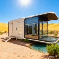 China Modern Space Capsule House with 9mm European Pine Board 7 Tons Net Weight and Smart Door Lock for sale