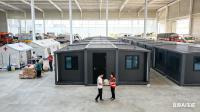 China Foldable 20ft Container with 18mm Thick Fireproof Cement Fiber Floor 75mm EPS Sandwich Panels and 1 Year Warranty for sale