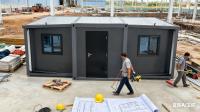 China Foldable 20ft Container with PVC/PPR Pipes Plumbing System Wet-Dry Separation Bathroom and Fireproof Cement Fiber Floor for sale