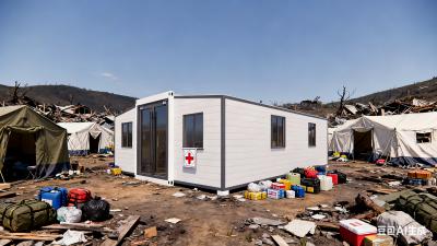 China Small Twin Wing Extension Prefab Folding House with Internal Dimensions L8540*W6060*H2240mm and 56 Square Meters Floor Space for sale