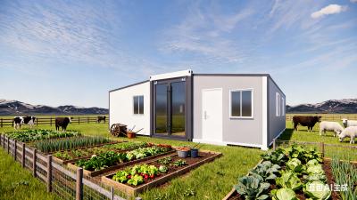 China 30 Years Lifespan Prefab Folding House with 56 Square Meters Floor Space and L9000*W6220*H2480mm Expanded Size for sale