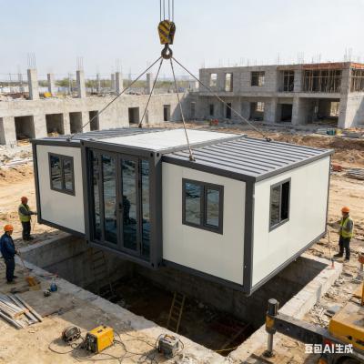 China Customizable Foldable 20ft Container with Fully Galvanized Main Frame and 37 Square Meters Floor Area Featuring Optional Bedroom Door for sale