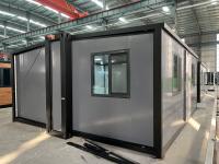 China Fireproof Grade A Prefab Folding House with Fully Galvanized Side Frame and Small Twin Wing Extension Room for sale