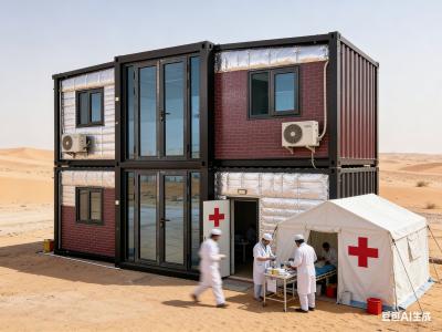 China Foldable 20ft Container with 5900*6300*2480mm Extended Size and Customizable Window Layouts Featuring 75mm EPS Sandwich Panels for sale