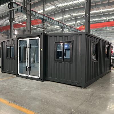 China Foldable 20ft Container Home with 5900 × 2200 × 2480(mm) Folding Size, 80*100*2.5mm Square Tube Bottom Side Beam, and 16mm Thick Metal Carved Board for sale