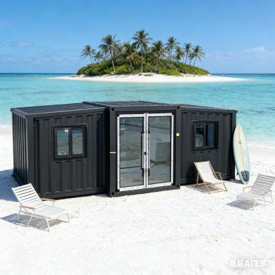 China Foldable 20ft Container with 18mm Thick Fireproof Cement Fiber Floor and 80*100*2.5mm Square Tube Bottom Side Beam for Customizable House Layout for sale
