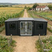 China Foldable 20ft Container with 5900 × 2200 × 2480(mm) Folding Size, 18mm Thick Fireproof Cement Fiber Floor and 1 Year Warranty for sale