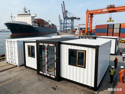 China 18mm Thick Fireproof Cement Fiber Floor Foldable 20ft Container with Thermal Insulation And Sound Insulation and Customizable Design for sale