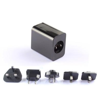 China AU US UK AC Plug Interchangeable Usb Power Adapter / 5v 2a Usb Charger / Transformer for sale