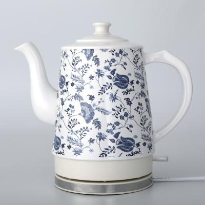 China 1500W 1.6L Ceramic Electric Kettle Fast Heating Auto Shutoff Blue for sale