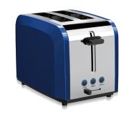 China Custom Stainless Steel 2 Slice Wide Slot Toaster 6 Time Settings 800W for sale