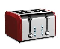 China Stainless Steel 4 Slice Toaster with Cord Storage 1500W Electric Bread Toaster for sale