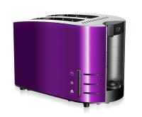 China Stainless Steel 2 Slice Electric Toaster 6 Time Setting Anti Slip Feet for sale