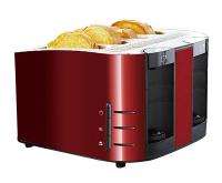 China Electric 4 Slice Toaster Stainless Steel 6 Time Setting Anti Slip Feet for sale