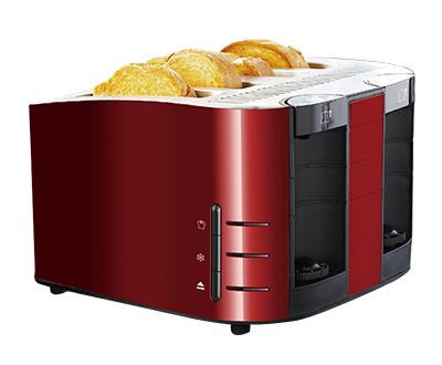 China Electric 4 Slice Toaster Stainless Steel 6 Time Setting Anti Slip Feet for sale