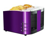 China Electric 4 Slice Toaster Stainless Steel 6 Time Setting Anti Slip Feet for sale