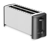 China Stainless Steel 2 Slot 4 Slice Toaster 6 Time Setting Auto Shut Off for sale