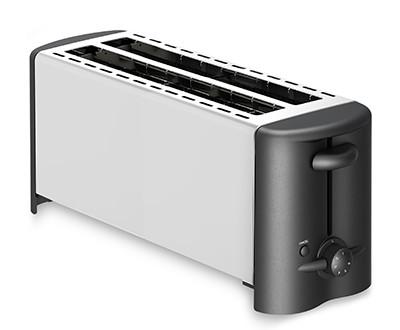 China Stainless Steel 2 Slot 4 Slice Toaster 6 Time Setting Auto Shut Off for sale