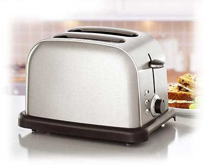 China Plastic Brushed Steel Toaster 2 Slice Toaster Breakfast Machine for sale