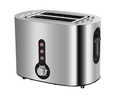 China 2 Slice Toaster with Reheat Defrost Function 6 Time Settings 800W Stainless Steel for sale