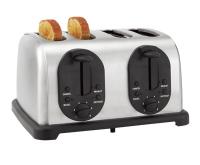 China Stainless Steel 4 Slice Toaster Pop Up Bread Toaster 1500W 4 Slot for sale