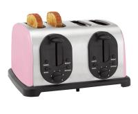 China Stainless Steel 4 Slice Toaster Pop Up Bread Toaster 1500W 4 Slot for sale