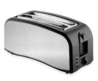 China Stainless Steel 4 Slice Toaster 2 Long Slot 6 Time Setting Anti-Slip Feet for sale