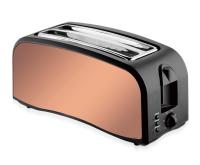 China Stainless Steel 4 Slice Toaster 2 Long Slot 6 Time Setting Anti-Slip Feet for sale