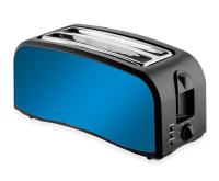 China Stainless Steel 4 Slice Toaster 2 Long Slot 6 Time Setting Anti-Slip Feet for sale