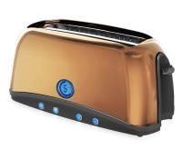 China Stainless Steel 4 Slice Long Slot Toaster 2 Slot Anti Slip Feet 1500W for sale