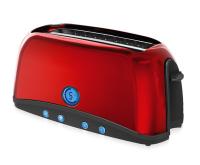 China Stainless Steel 4 Slice Long Slot Toaster 2 Slot Anti Slip Feet 1500W for sale