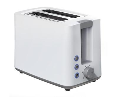 China Plastic Housing 2 Slice Toaster with Auto Power Cut Off 6 Time Settings 700W for sale