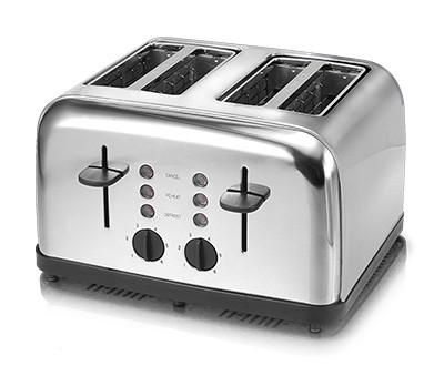 China 4 Slice Stainless Steel Toaster KT-3220 with Defrost Reheat Cancel Function 1500W for sale