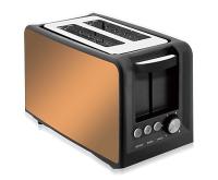 China Stainless Steel 2 Slice Wide Slot Toaster with Bread Centering 6 Time Setting for sale