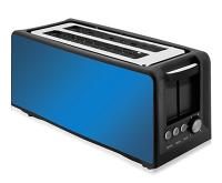 China Stainless Steel 4 Slice Long Bread Toaster 1500W with 6 Time Settings for sale