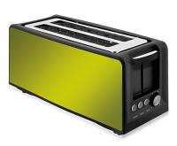 China Stainless Steel 4 Slice Long Bread Toaster 1500W with 6 Time Settings for sale